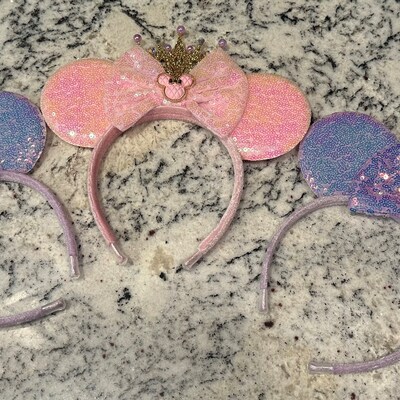 Pink Mickey Ears With Gold Crown, Mickey Ears, Minnie Ears, Princess ...