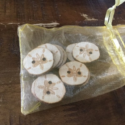 Birch Wood Laser Cut Sand Dollar Buttons 1 Inch Ideal Fror Crochet and ...