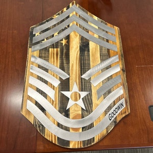 Custom Military Rank Metal and Wood Promotion Plaque Award Free ...