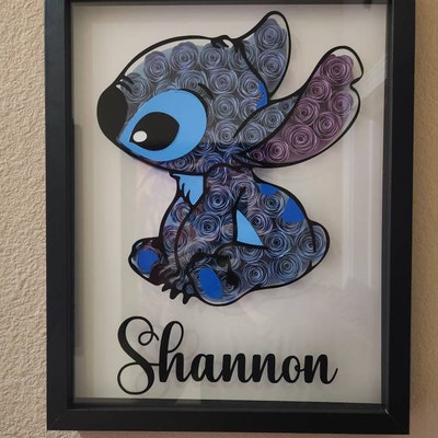 Stitch Paper Flower Shadow Box Wall Decor Flower Box Personalized Gift ...