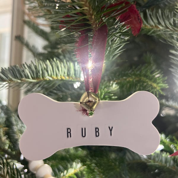 Dog Bone Tree Pet Decoration, Personalized Clay Pet Christmas Decor ...