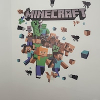Minecraft Wall Decal, Minecraft Art, Minecraft Gifts, Minecraft Party ...