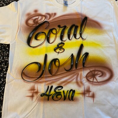 Airbrush T Shirt Script Name - Etsy
