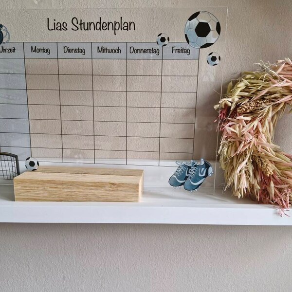 Wipeable Timetable Personalized Timetable Student Plan Acrylic Glass ...