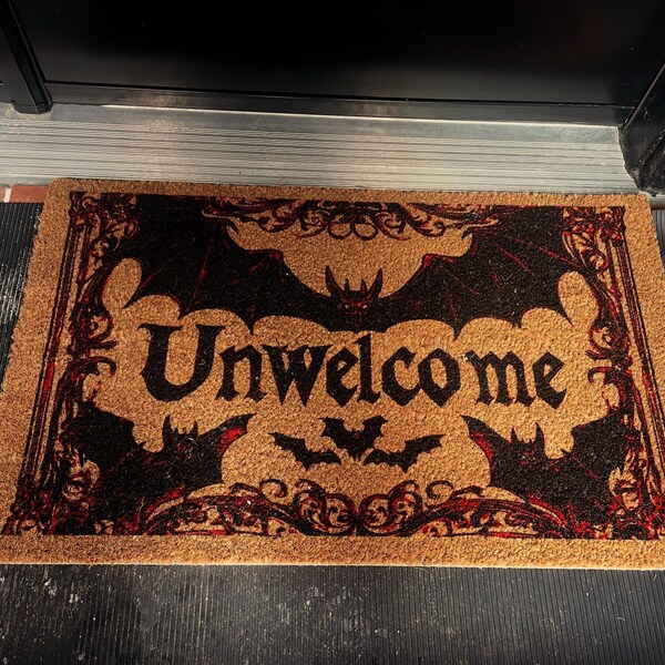 Gothic Bat Coir Doormat, Unwelcome Home Decor - Etsy