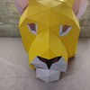 Masks of the Lion and Lioness, Low Poly, Paper Craft Mask, Pdf Template ...