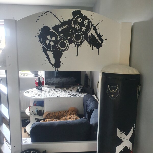 Video Game Wall Decal - Gamer Controller Wall Decal Splat Paint ...