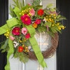 Spring Wreath, Bright Spring / Summer Wreath, Door Wreath Wreath, Front ...