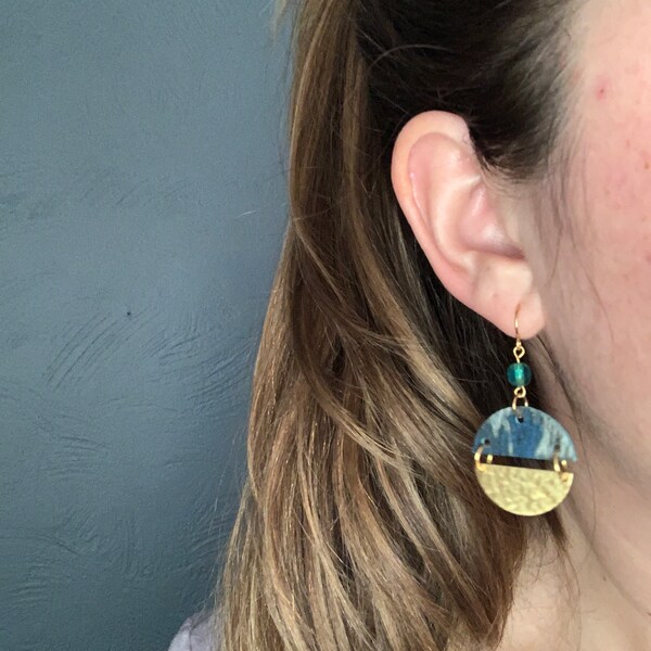 Darling Disc Earrings With Leather Half Circle & Faux Suede Fringe - Etsy