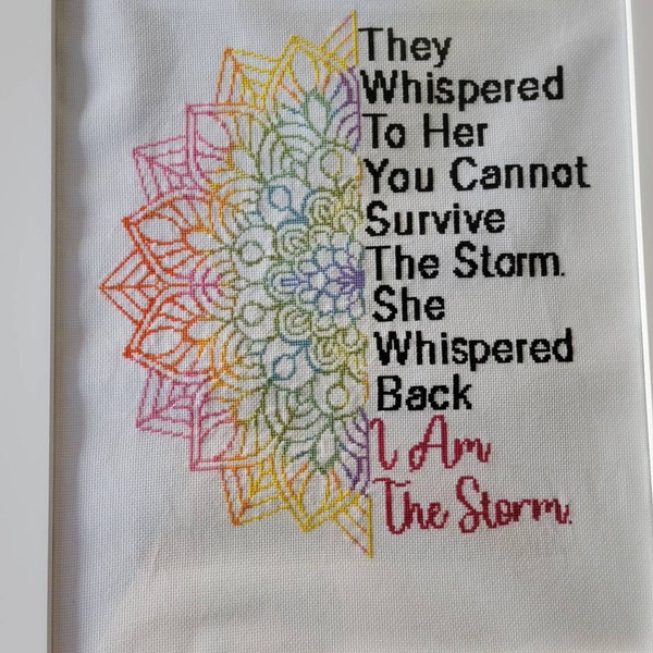 I Am the Storm Cross Stitch Pattern - Ombre Mandala - Mix and Match ...
