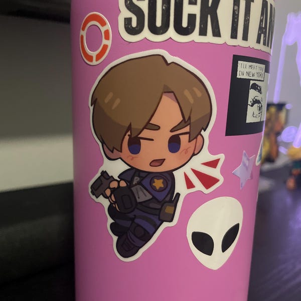 Leon Kennedy | Resident Evil | 3" Matte Vinyl Stickers - Etsy