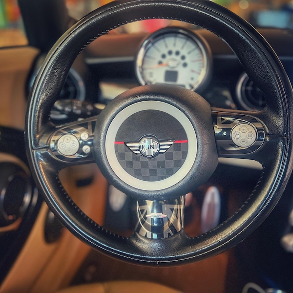 Custom Steering Wheel Gel Overlay Emblem Badge Sticker - Fits All MINI ...