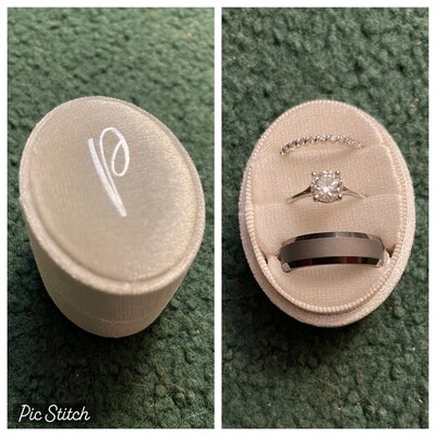 Oval Velvet Ring Box Custom Wedding Ring Box Engagement - Etsy