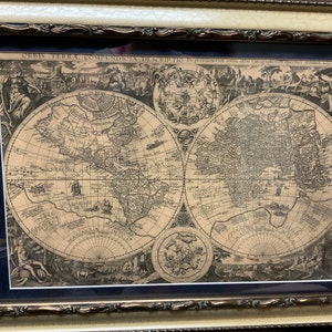 Old Map World Map 1450 Canvas Fra Mauro 103 - Etsy