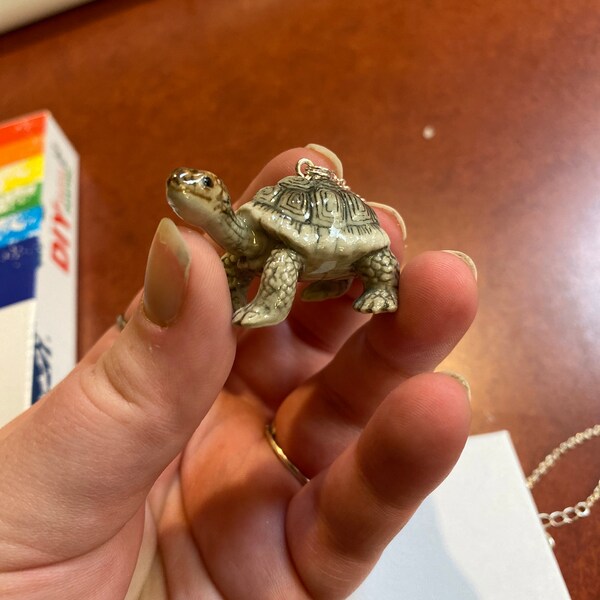 Tortoise Necklace, Charm Necklace, Charm Jewelry, Tortoise Pendant ...