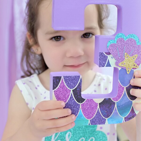 Mermaid Party, Mermaid Centerpiece, Mermaid Theme Number Photo Prop ...