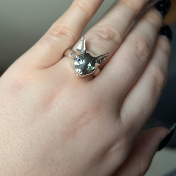 Abyssinian Cat Ring Sterling Silver Handmade - Etsy