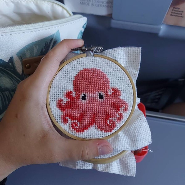 Octopus Cross Stitch Pattern PDF Bundle - Red + Purple Octopus Patterns ...