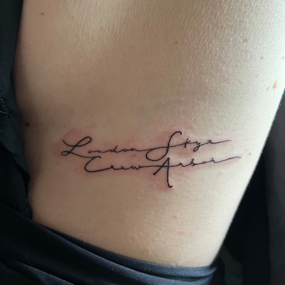 Beautiful Curly Cursive Handwriting Tattoo Custom Heart Handwriting - Etsy