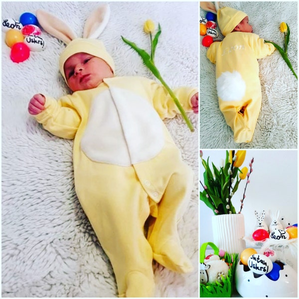 Newborn Bunny Outfit, Monogrammed Romper, Newborn Personalized Gifts ...
