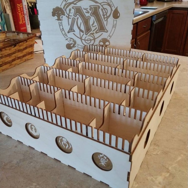 MTG Magic the Gathering Large Etched Storage Box Organizer Stand Alone ...
