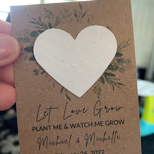 Let Love Grow Favor Cards | Bridal Shower | Wedding | Personalized ...