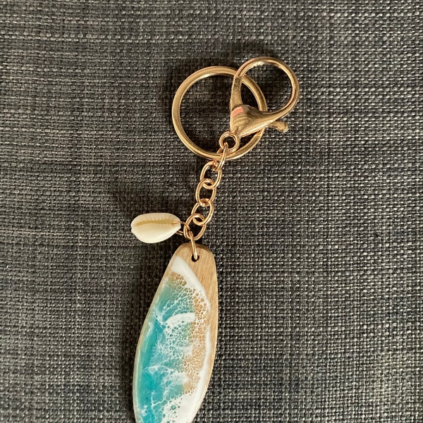 Personalized Surf Keychain | Wood and Resin Jewelery for Woman ...