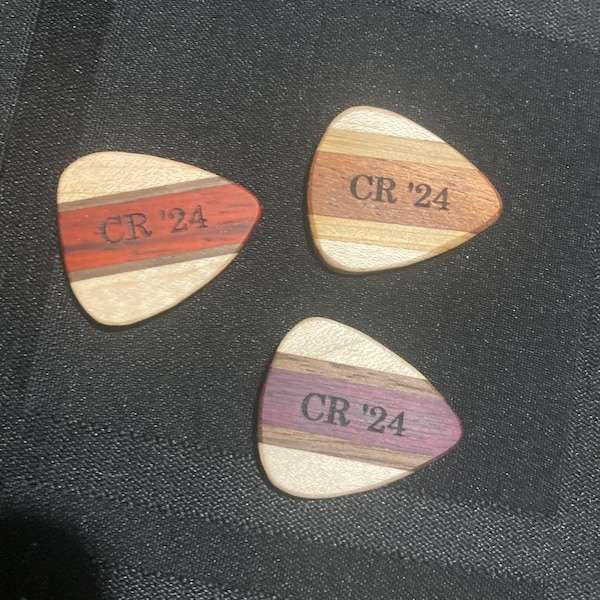 Hand Made Wood Guitar Pick - Multi-wood Guitar Pick - Custom Guitar ...