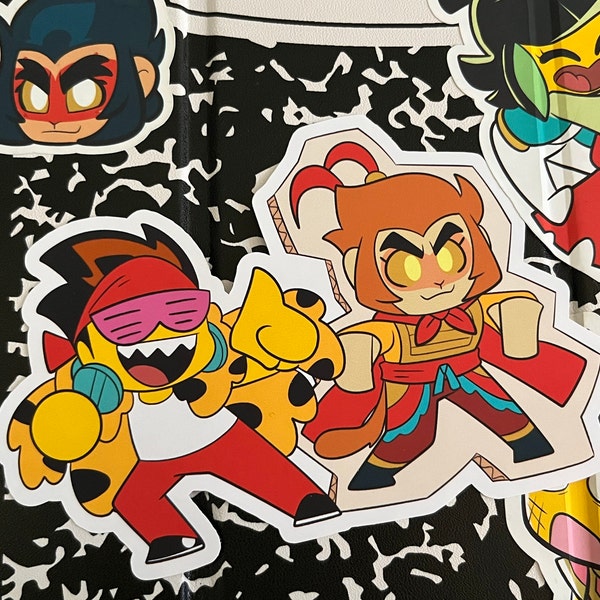 Chibi Party MK and SWK Cardboard Cutout Sticker| 3 Inch Matted Sticker ...