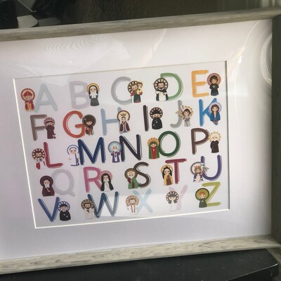 Saint ABC Poster Print. Catholic ABC Wall Art Poster. First Communion ...