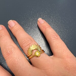 Sun Ring Rising Sun Ring Gold Dainty Ring Spike Ring - Etsy