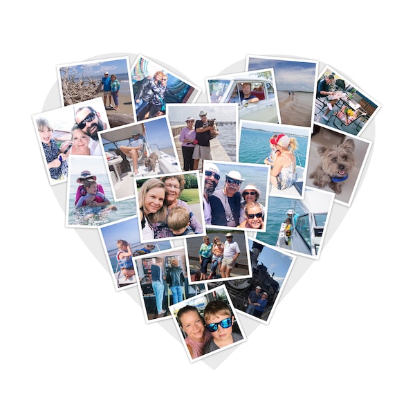 Heart Collage Template, Instantly Editable, Heart Photo Collage ...