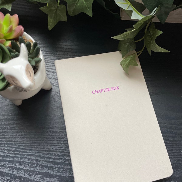 Custom Text Foil Embossed Linen Notebook. Personalized Linen Bound ...