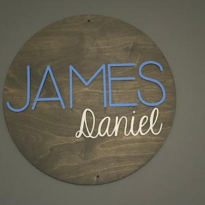 Custom Name Sign Round Baby Name Boy Nursery Sign Baby | Etsy