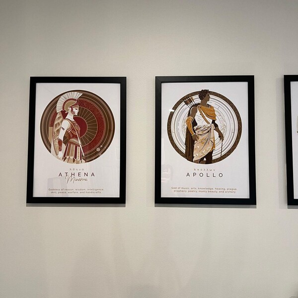 Athena Minerva Greek Goddess Print, Athena Modern Poster, Greek ...