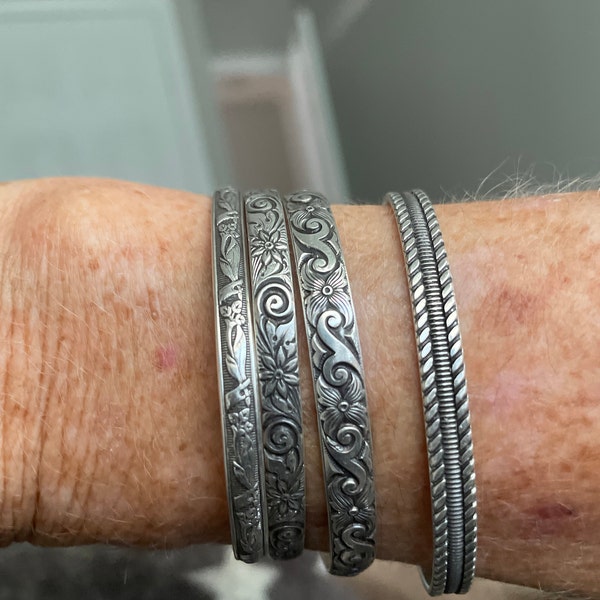 Bracelet Stack Set or SINGLE Bracelet, Instant Collection, Sterling ...