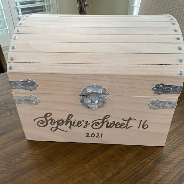 Personalized Card Chest With Slot, Wedding Card Trunk, Wedding Card Box ...