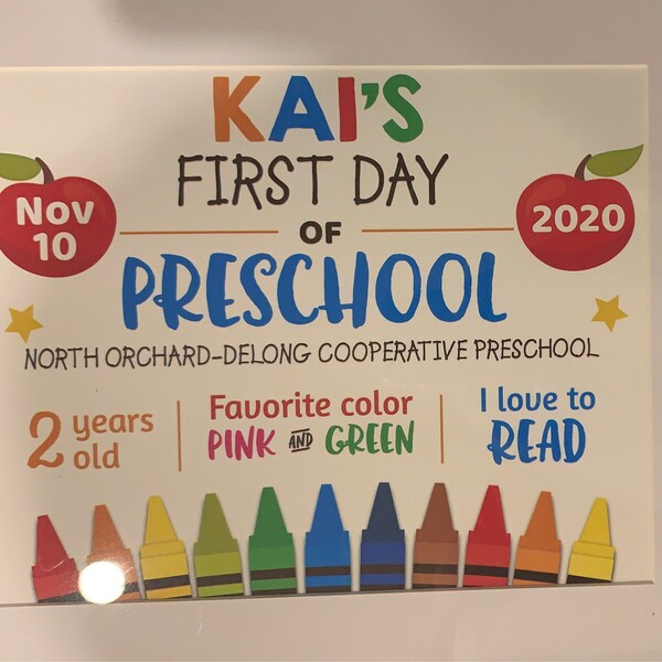 Editable First Day of School Sign, Personalized School Sign, Printable ...