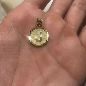 10k Real Solid Gold Initial Necklace, With 10k 1.3mm Solid Gold Cable ...