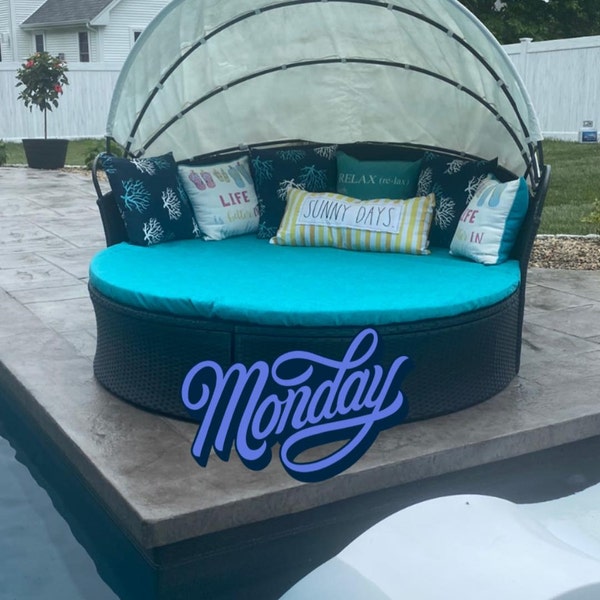 Round Outdoor Daybed Drawstring Cover - Daybed Cover - Washable ...