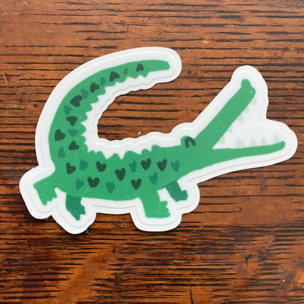 Gator Sticker, Vinyl Sticker, Alligator Laptop Bumper Sticker, Animal ...