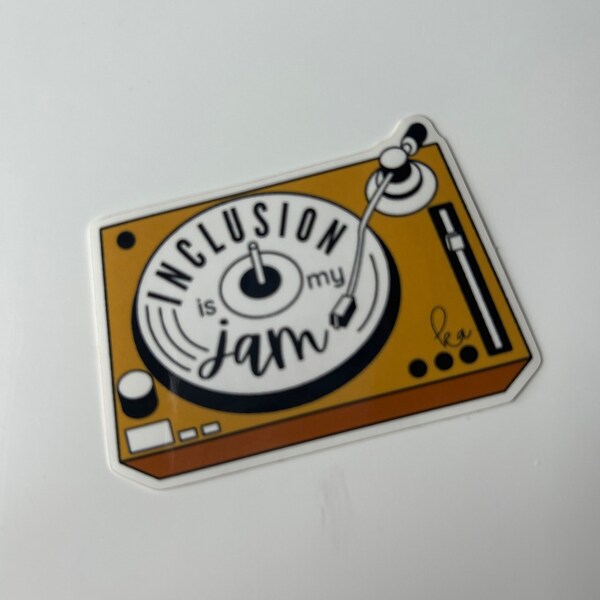 Inclusion is My Jam Record Player Disability Advocate Waterproof Vinyl ...