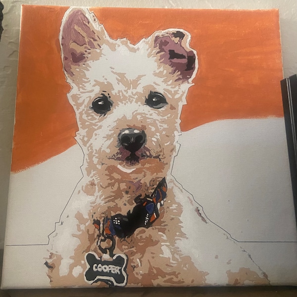 Custom DIY Paint Kit Featuring Your Pet, Personalized Paint by Numbers ...