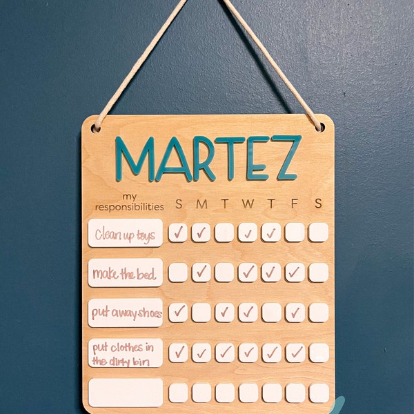 Weekly Responsibilities Dry Erase Sign SVG Laser File Cut Digital File ...