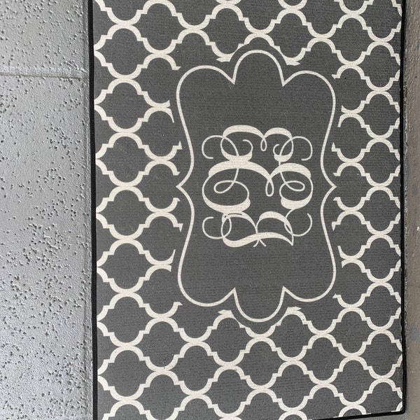 Monogram Door Mat - Design Your Own - Choice of Pattern, Color and ...
