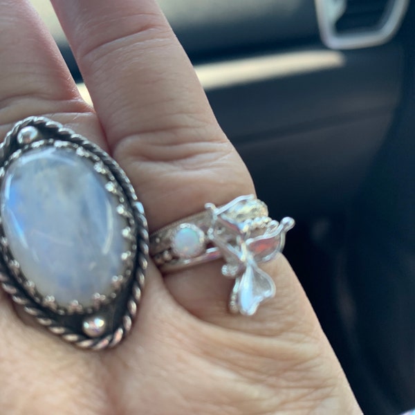 Fairy Ring, Forest Fairy Ring, Silver Fairy Ring, Silver Rings, Opal ...