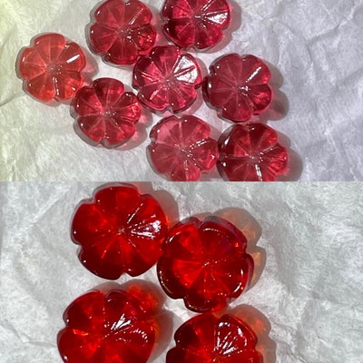 12 Vintage Western German Ruby Flowery Cabochons - Etsy