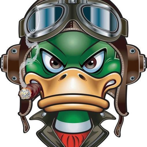 Mallard Duck Pilot Sticker - Etsy