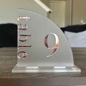Mirror Copper Table Numbers Arch Table Numbers Acrylic Table Numbers ...