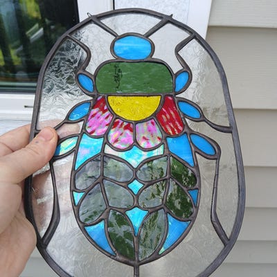 PATTERN Folk Art Beetle Leadlight Stained Glass Suncatcher - Etsy